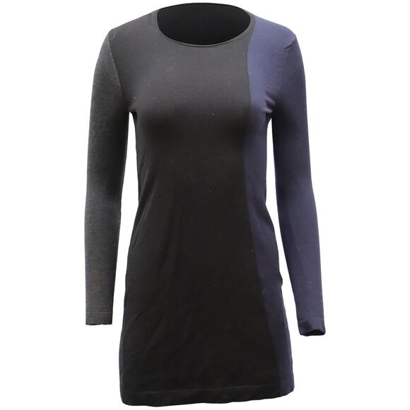 Theory | Dresses | Theory Colorblock Mini Dress In Black Wool | Poshmark